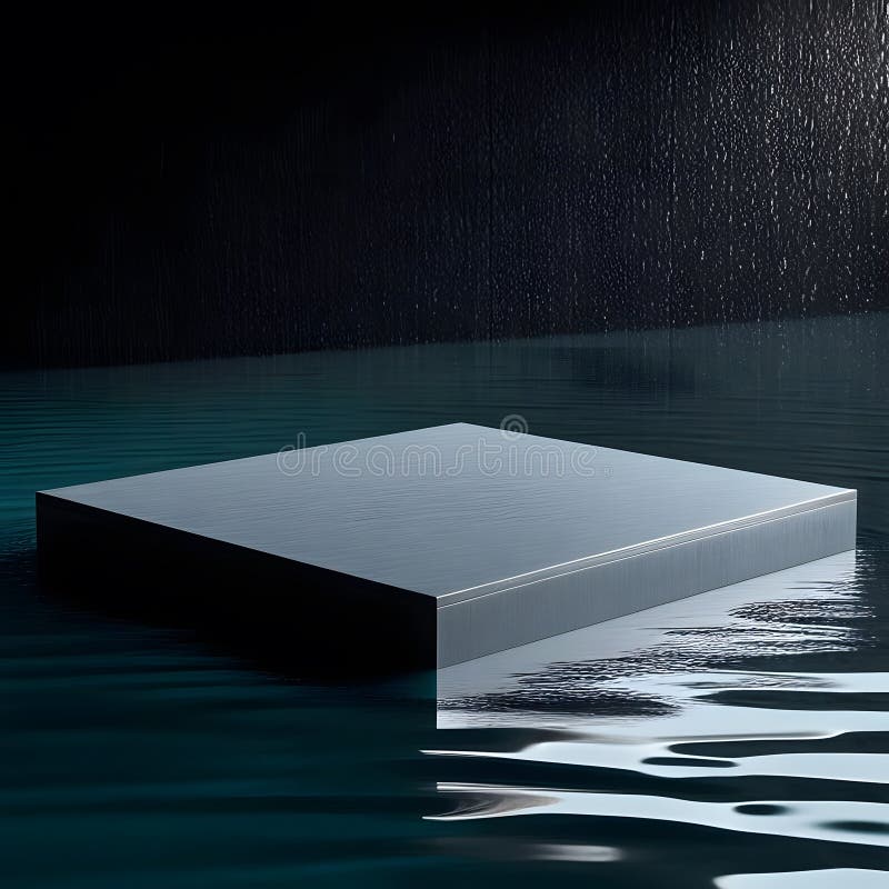 Ethereal Floating Metal Podium in Matte Reflections Stock Illustration ...