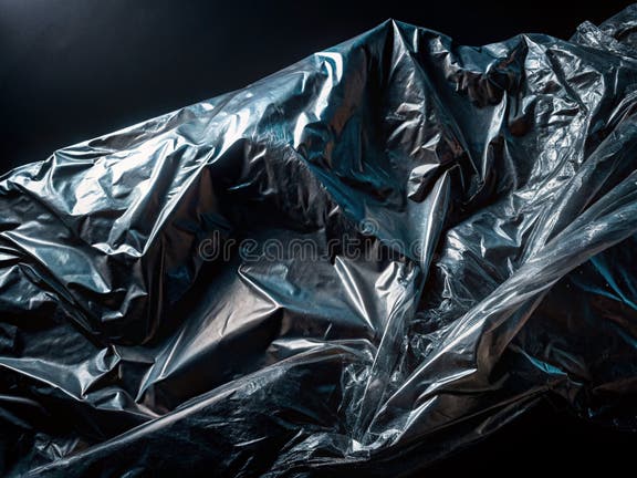 A Stunning Texturally Rich Panoramic View of Black Polyethylene Film an ...