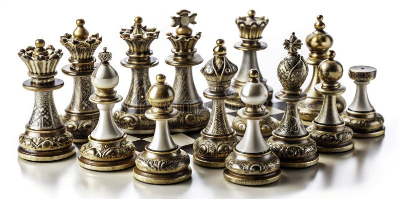A Luxurious Chess Set in Aerial Perspective Strategic Game Minimalist ...