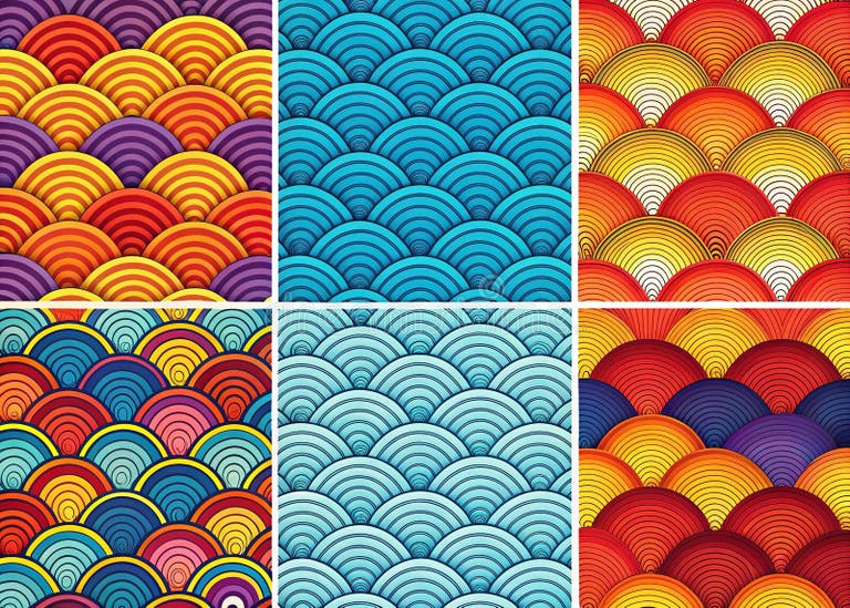 Dynamic Abstract Circular Wave Patterns Vibrant Colors for Contemporary ...