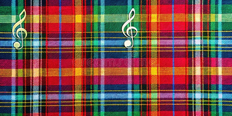 Vibrant Plaid Pattern with Musical Notes a Sharp Texturally Rich Image ...