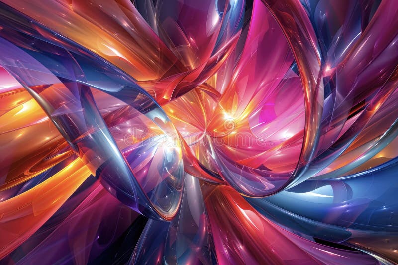 Captivating Display of Twisting 3D Forms Stock Illustration ...