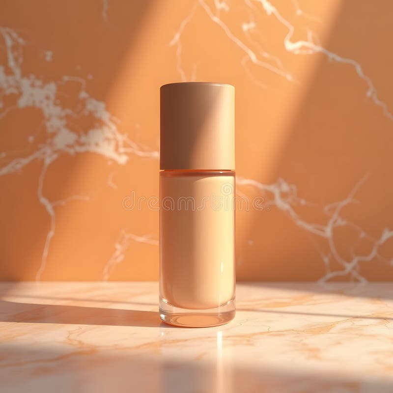 Radiant Glow: Captivating Image of Liquid Foundation on Sunset Orange ...