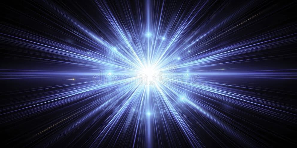 A Stunning Abstract Display of Radiant Blue Light Exploding on a Black ...