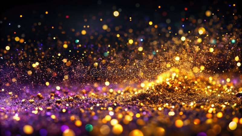Dynamic Golden and Purple Glitter Explosion a Stunning Abstract ...