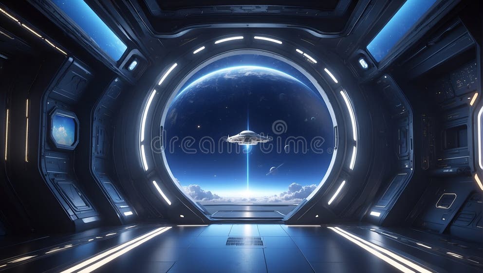 Celestial Horizon in 3d: Immersive Space. Ai Generated Stock ...