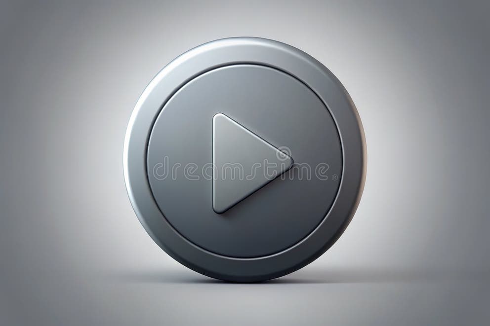 Sleek Grey Play Button a Minimalist Interactive Element for Digital ...