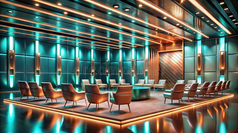 A Stunning Futuristic Copper Stage Design for a Tech Conference Teal ...