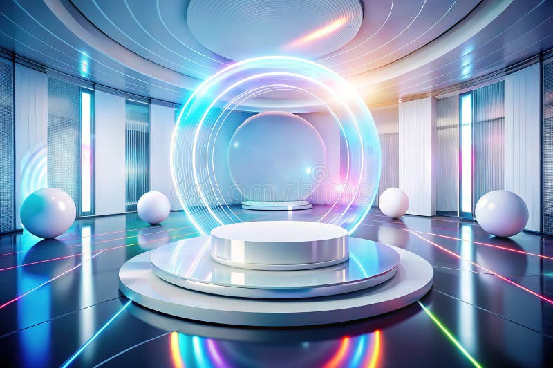 Showcase Innovation with this Futuristic Circular White Tech Product ...