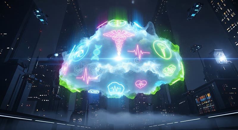 Futuristic Digital Brain Hologram Explores New it Technology Concepts ...