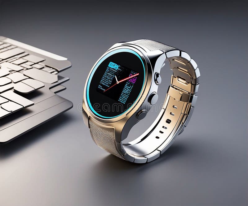 Futuristic Smartwatch Design with 3D Realistic Detailing Stock ...