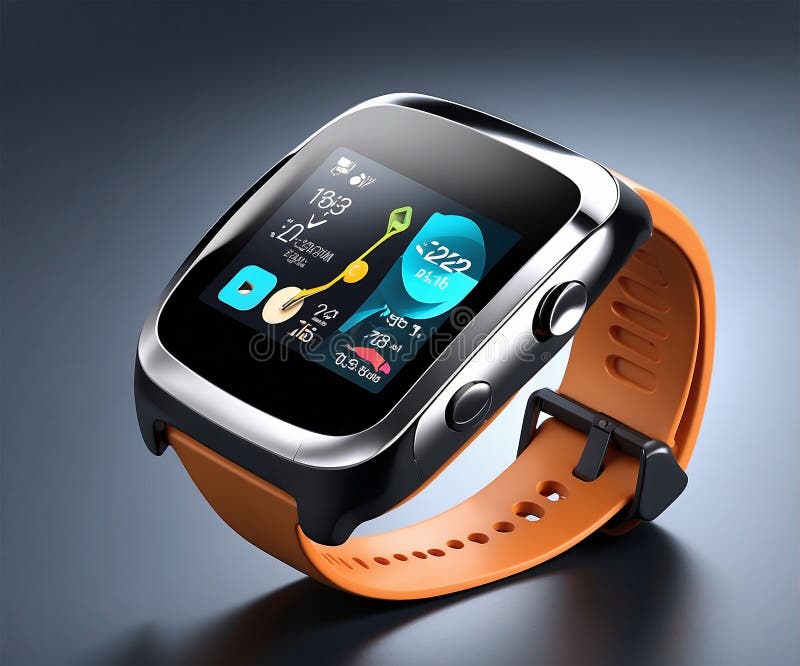 Futuristic Smartwatch Design with 3D Realistic Detailing Stock ...