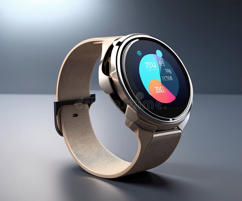 Futuristic Smartwatch Design with 3D Realistic Detailing Stock ...
