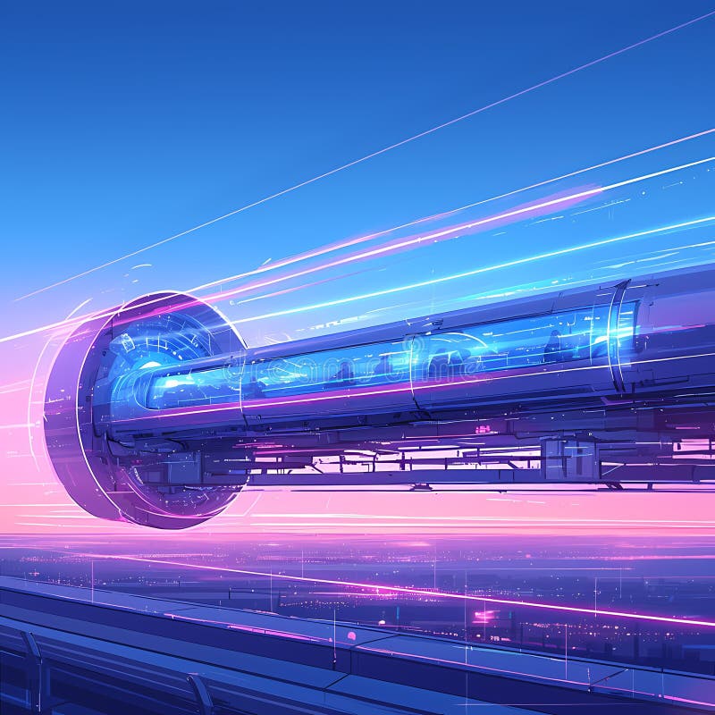Revolutionary Hyperloop Train in Action Stock Illustration ...
