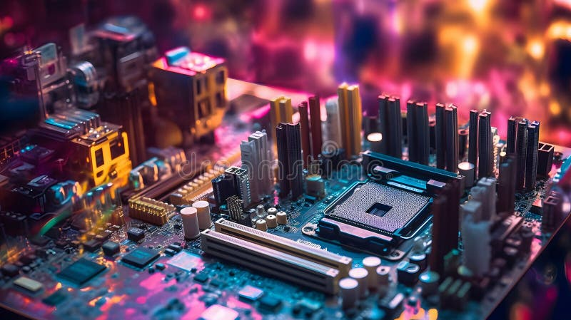 Futuristic AI-Generated Motherboard Stock Illustration - Illustration ...