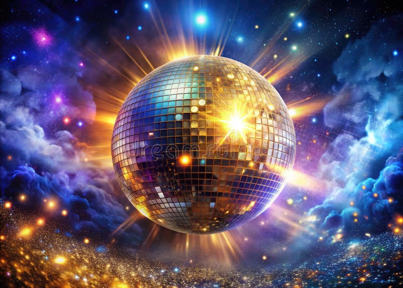 Cosmic Disco Ball a Double Exposure Celebration of Golden Light and ...