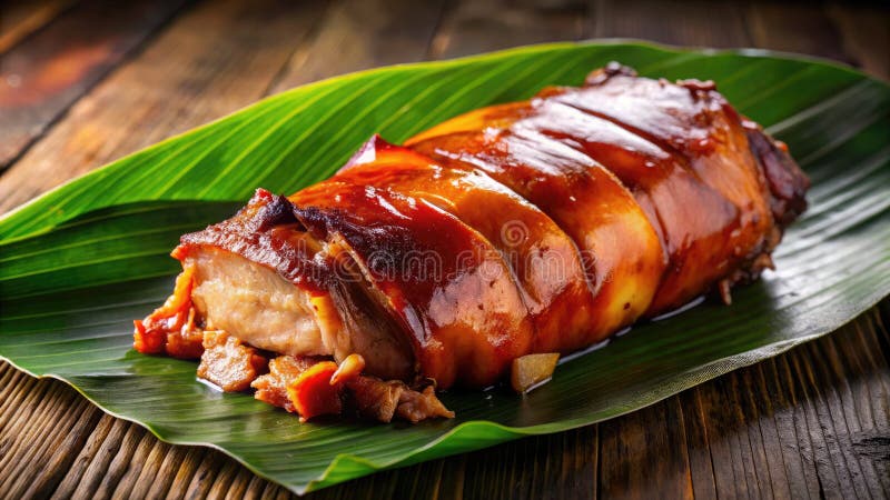 Authentic Filipino Lechon Simple Grilled Pork Wrapped in Banana Leaf ...
