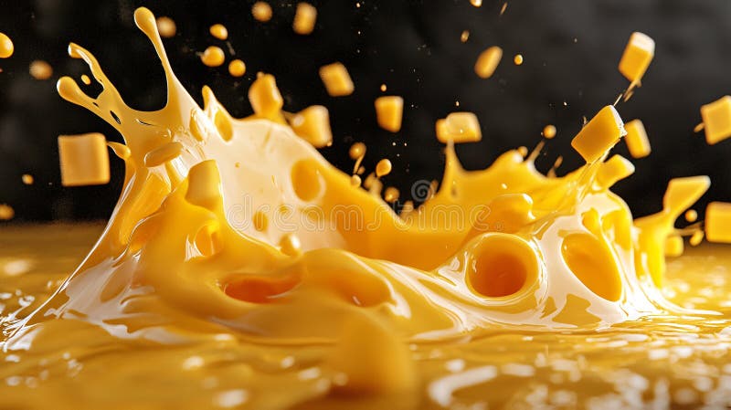 Experience the Delight of a Dynamic Cheese Splash with a Swirl of ...