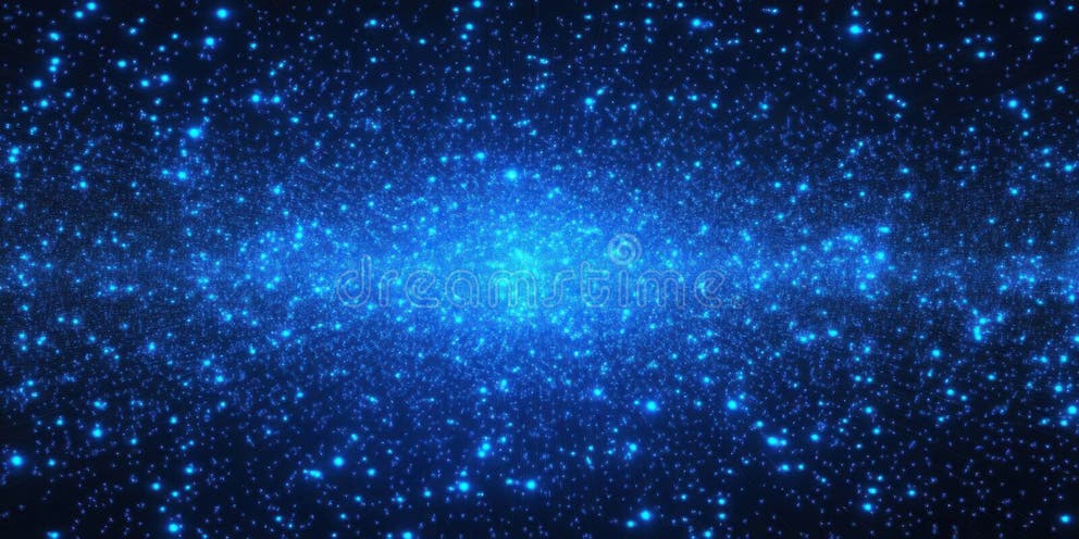 Experience the Depth of Blue Galaxy and Stars with Dotted Particles ...