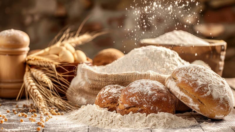 Explore the Art of Bread Making with Flour and Dough in a Traditional ...