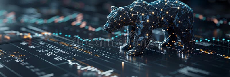 Experience a Digital Bear on a Financial Chart for Bear Market Data ...