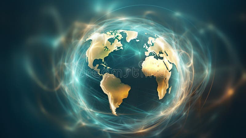 Digital Convergence: World Map As the Nexus of Global Business Stock ...