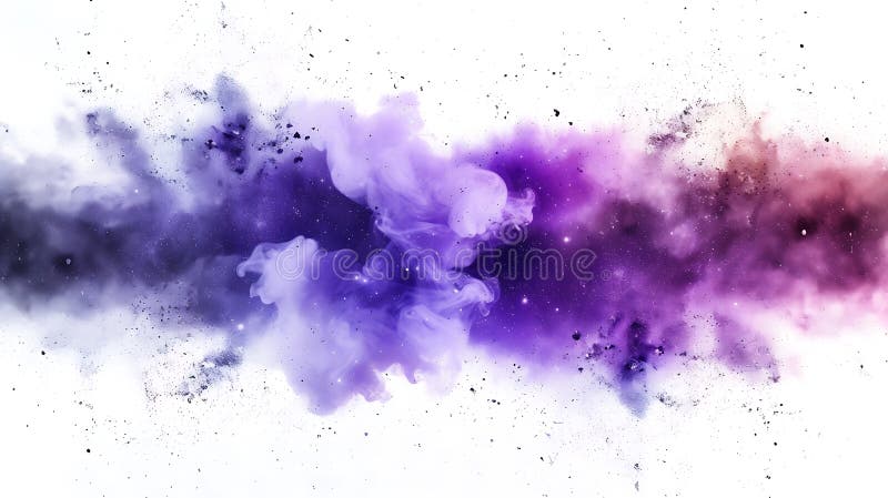"Dark Purple Central Explosion - Clean Dust on White Background in ...