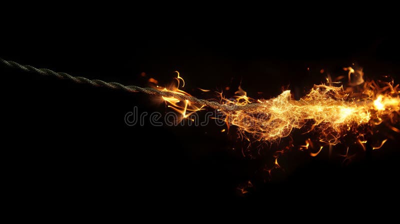 Ignition Elegance: Sparking Fuse Illuminates the Enigmatic Black Canvas ...