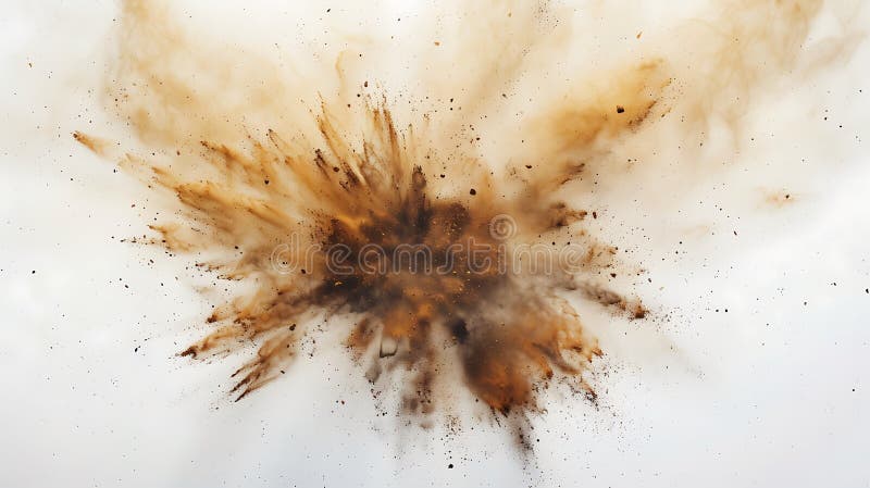 "Gold Color Central Explosion - Small Dust Design on White Background ...