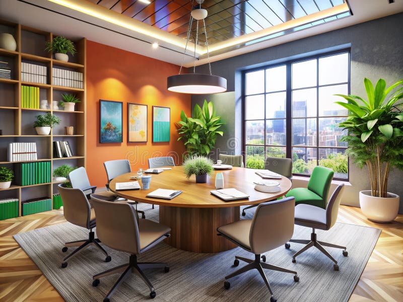 Boosting Collaboration in a Vibrant Modern Meeting Room a Spacious ...