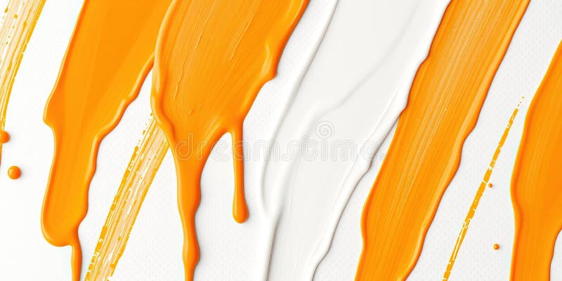 Vibrant Orange and White Paint Drips on Intricate Geometric Pattern ...