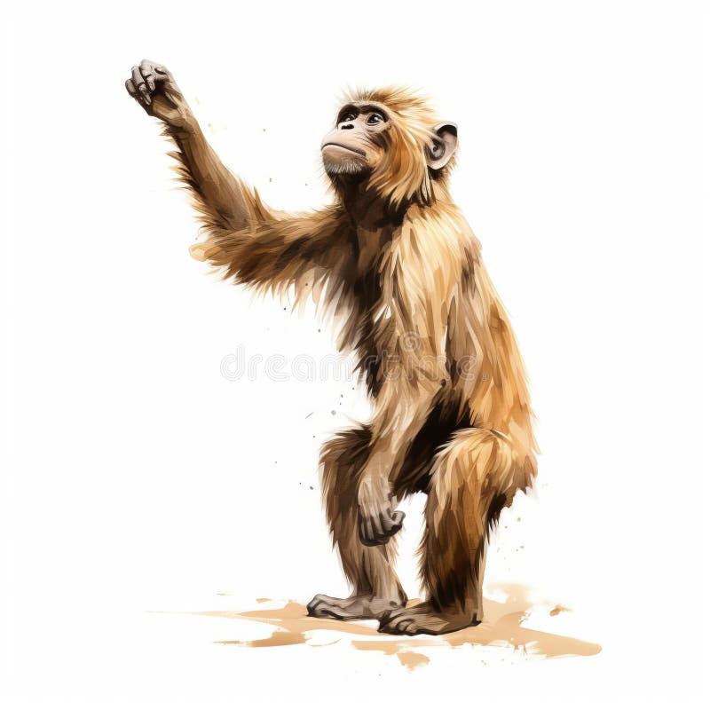 Loose Gestural Monkey: Full Body Illustration Stock Illustration ...