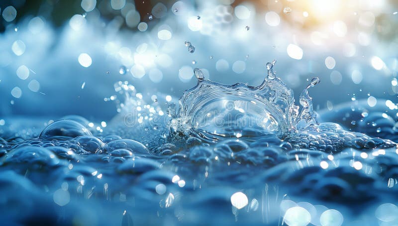 Experience the Dynamic Water Splash Featuring Bubbles and Beautiful ...