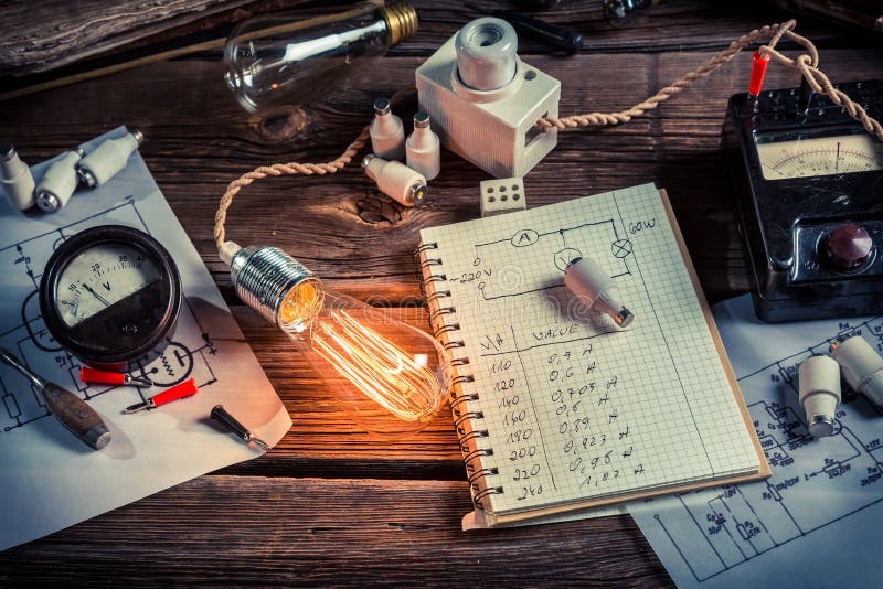 Experience in Electrical Lab at School Stock Image - Image of classroom ...