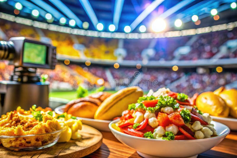 A Stadium Food CloseUp Vibrant Flavors and Game Day Excitement Captured ...