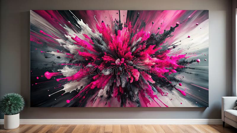 A Bold Fusion of Black and Pink an Explosively Vibrant Abstract ...