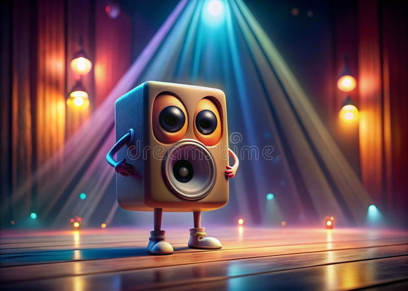 Enthralling Stage Performance Cartoon Speaker Captivates the LowLight ...