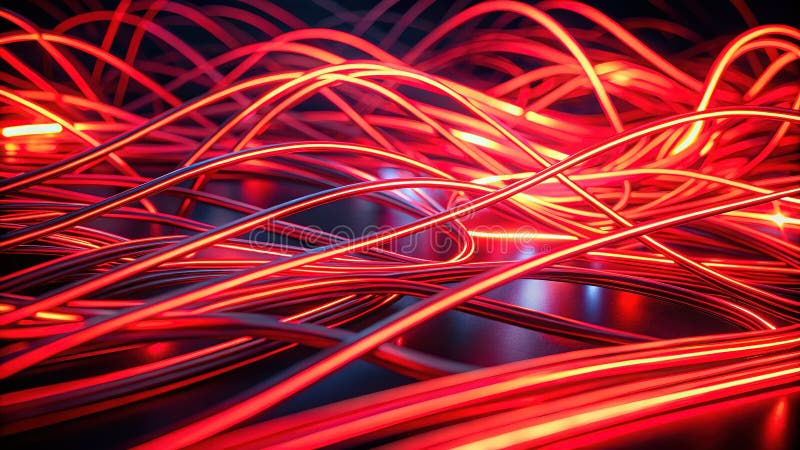 Dynamic Neon Red Lines a Futuristic Abstract Art Design for Posters ...