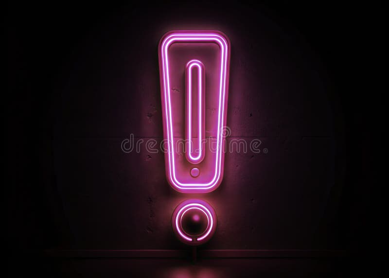 Dynamic Pink Neon Exclamation Point Loop 4K Architectural Animation for ...