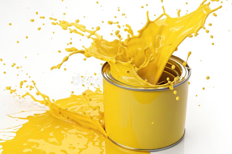 Dynamic Yellow Paint Explosion a Vibrant 3D Render for Creative Design ...