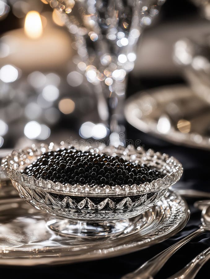 Experience the Elegance of Black Caviar Displayed in a Luxurious ...