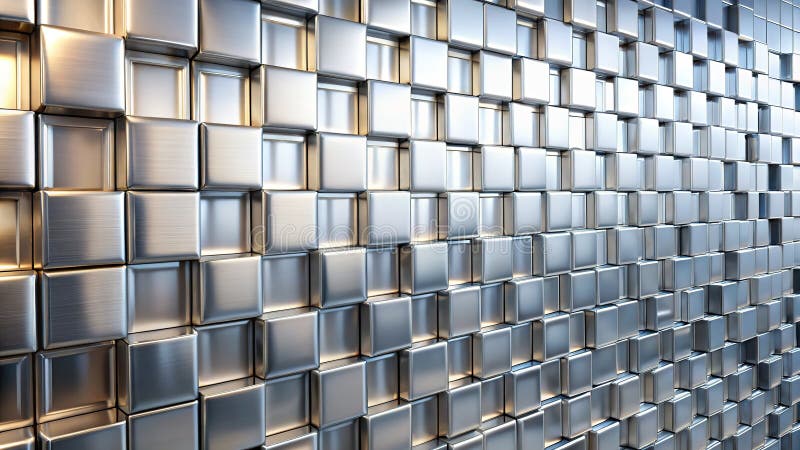 Stunning 3D Render of a Polished Silver Rectangular Tile Wall a ...