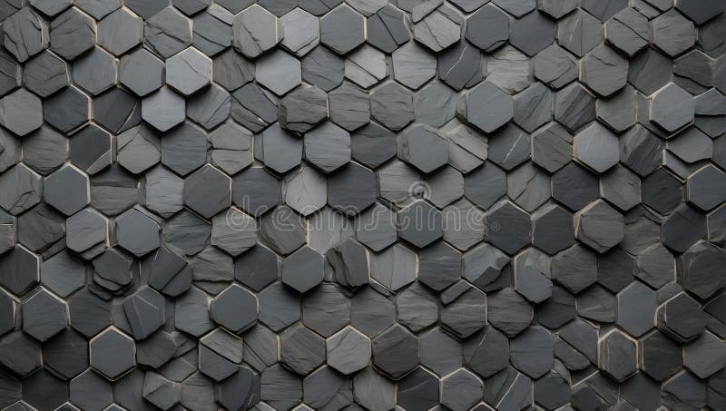 Slate Gray Elegance: Hexagon Precision Pattern. AI Generate Stock ...