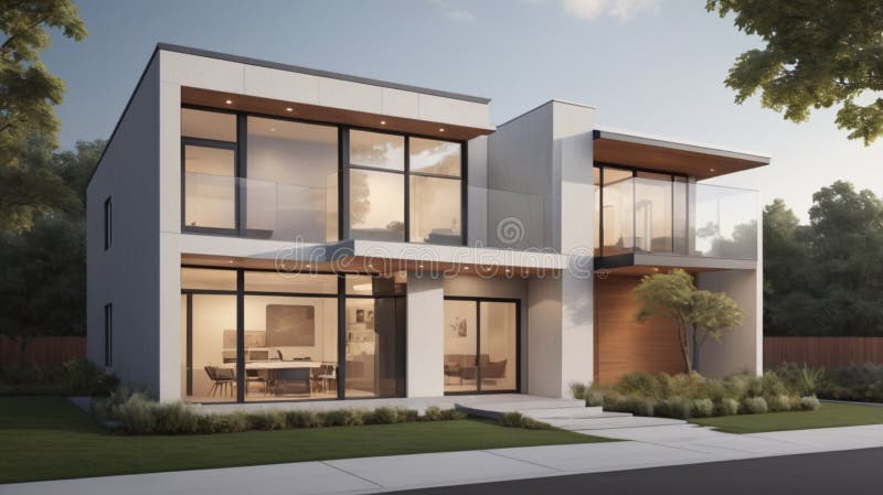 Stylish Modern Duplex with Transparent Background and Elegant Design ...