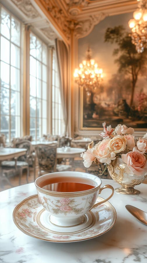 Traditional Tea at the Ritz in Paris with Elegant Settings Stock ...