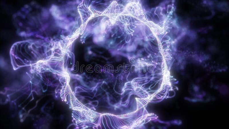 Particles Spread from Circles Loop and Abstract Particles Background ...