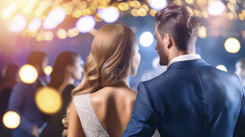 Glamorous Gala Night: Dancing Elegance Under Sparkling Lights Stock ...