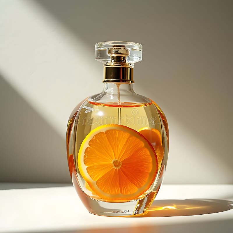 Ethereal Citrus Symphony: Unlabeled Elegance in Glass Stock ...