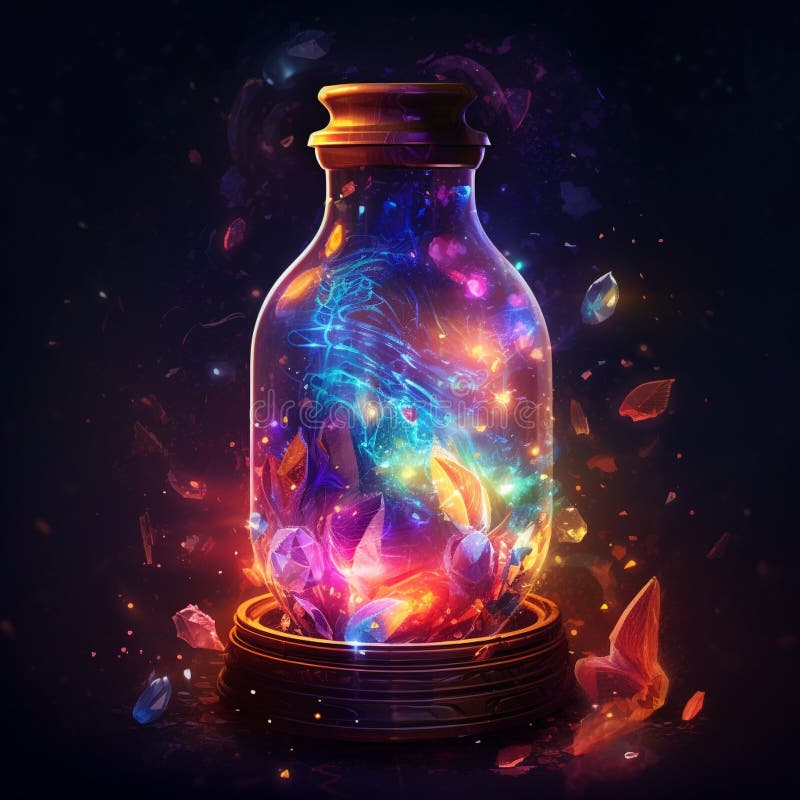 Mystical Potion Bottle with Enchanting Glow Stock Photo - Image of ...
