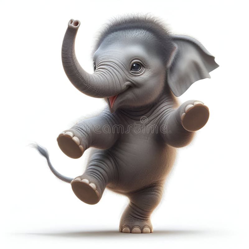 Miniature Marvel: Elephant on White, Generative AI. Stock Image - Image ...